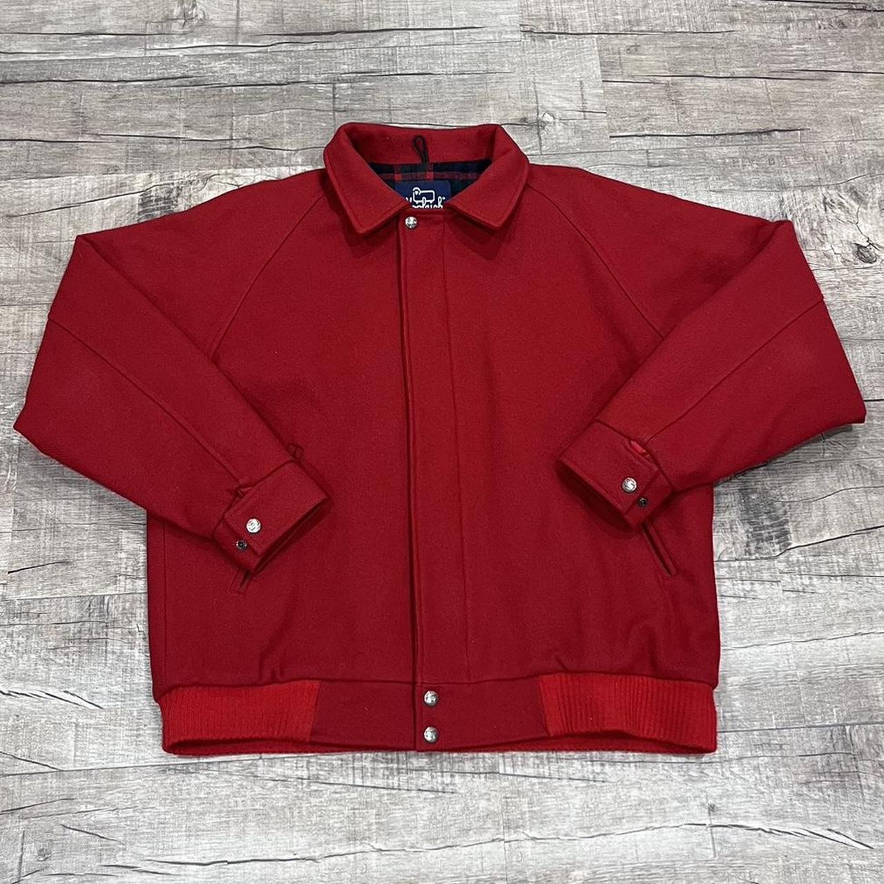 Woolrich Wool Red Work Jacket w Flannel Lining Size:... - Depop