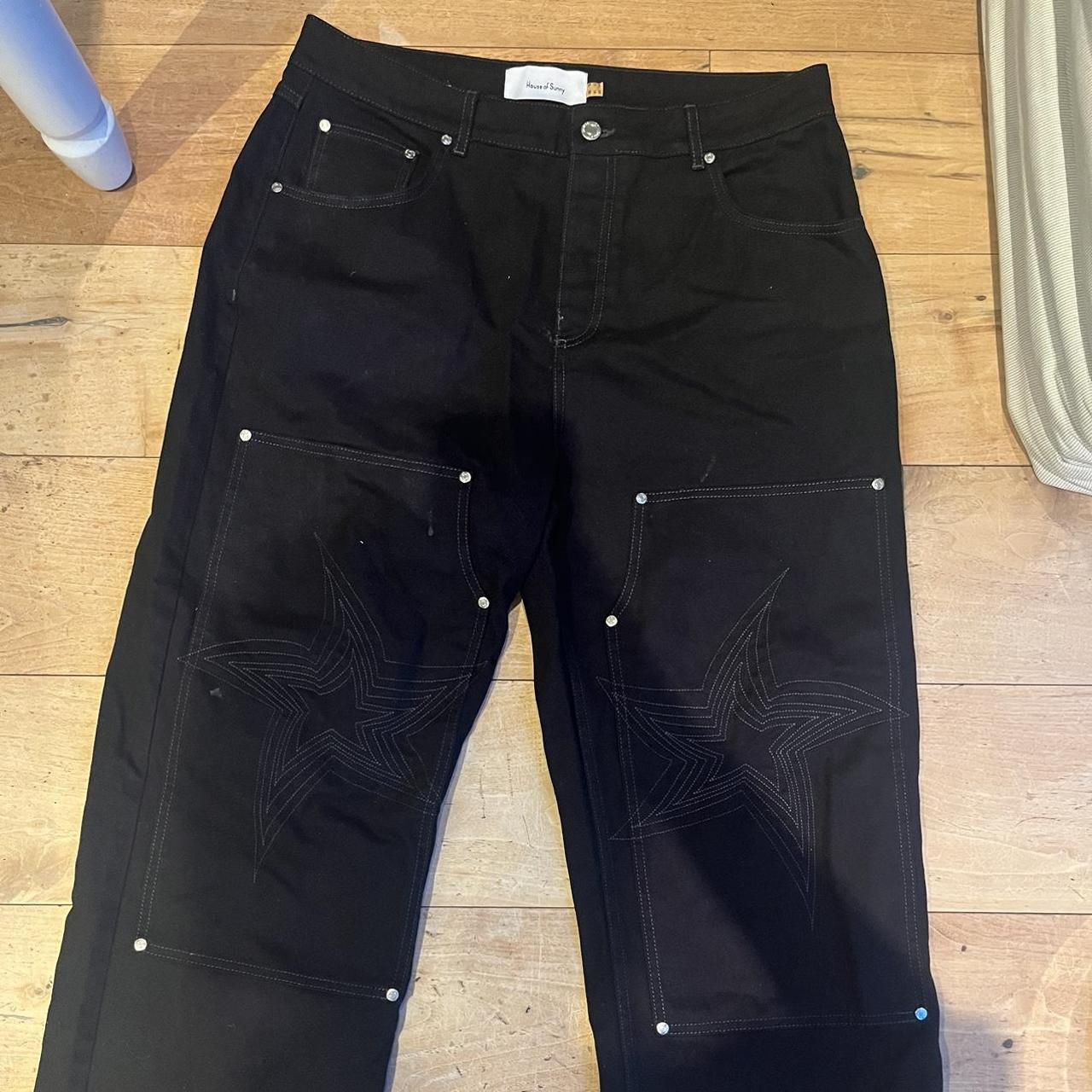 House of sunny black star carpenter jeans Size 16,... - Depop