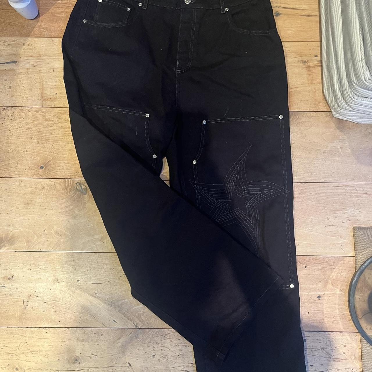 House of sunny black star carpenter jeans Size 16,... - Depop