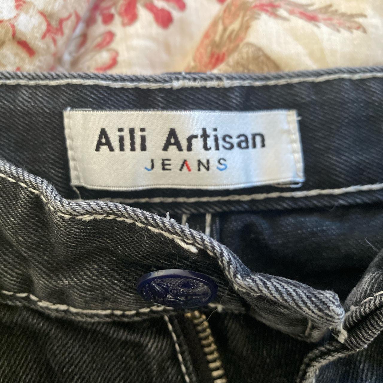 Aili Artisan Jeans Black baggy high waisted... - Depop