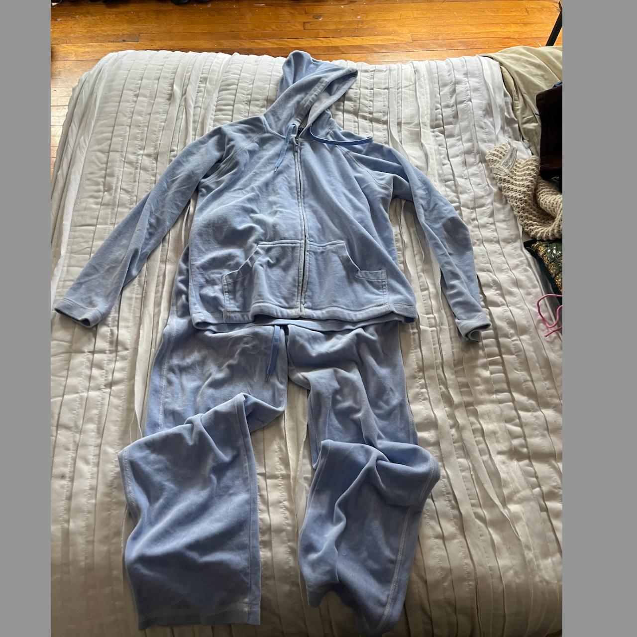 Light dusty blue sweatsuit set! Very 2000s and... - Depop
