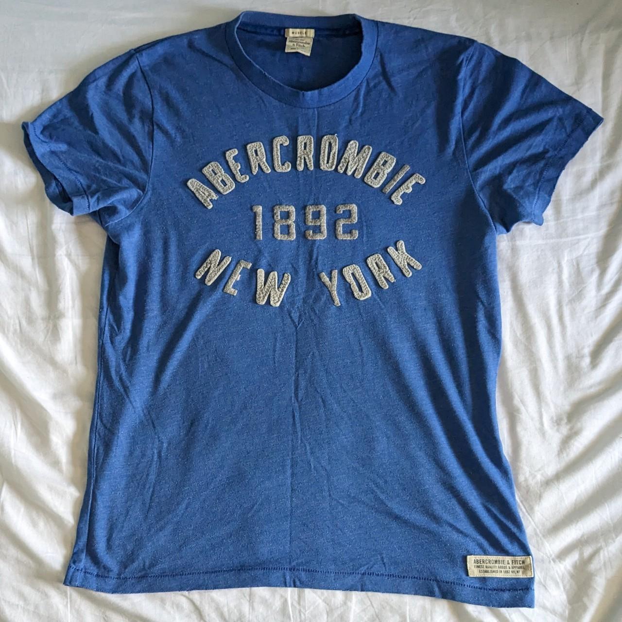 Abercrombie & Fitch Men's Blue T-shirt | Depop