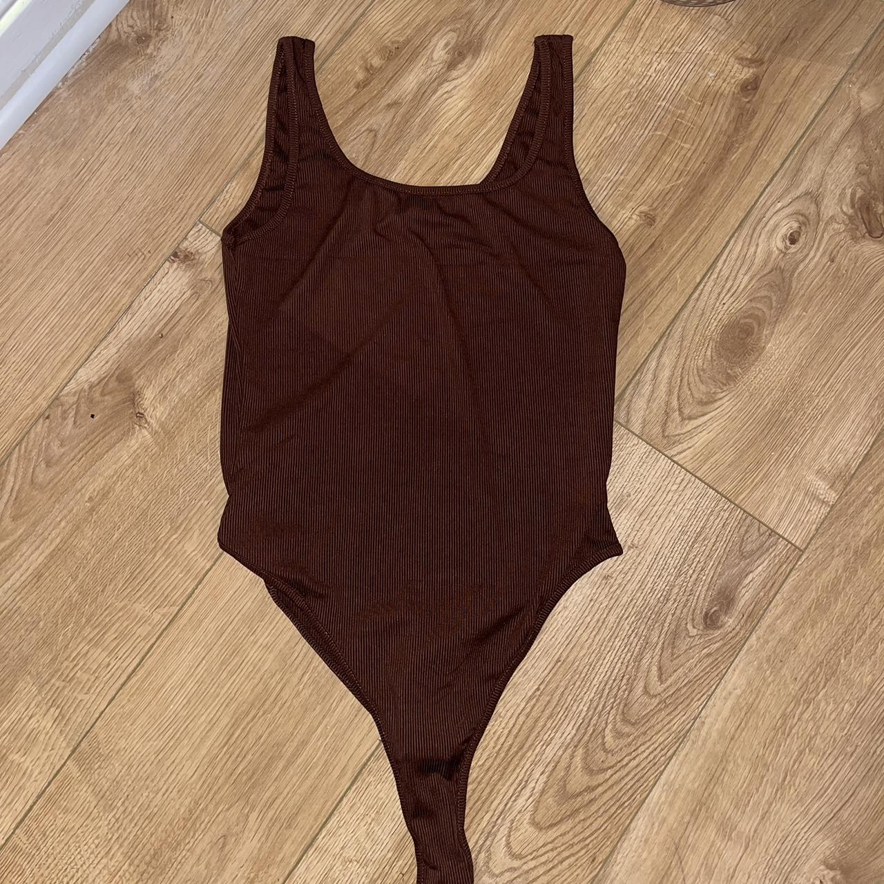 Brown Ribbed bodysuit size 10 but would fit a 12 - Depop
