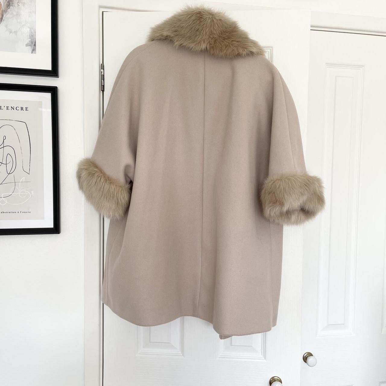 River Island faux fur cape coat Size 8 Worn... - Depop