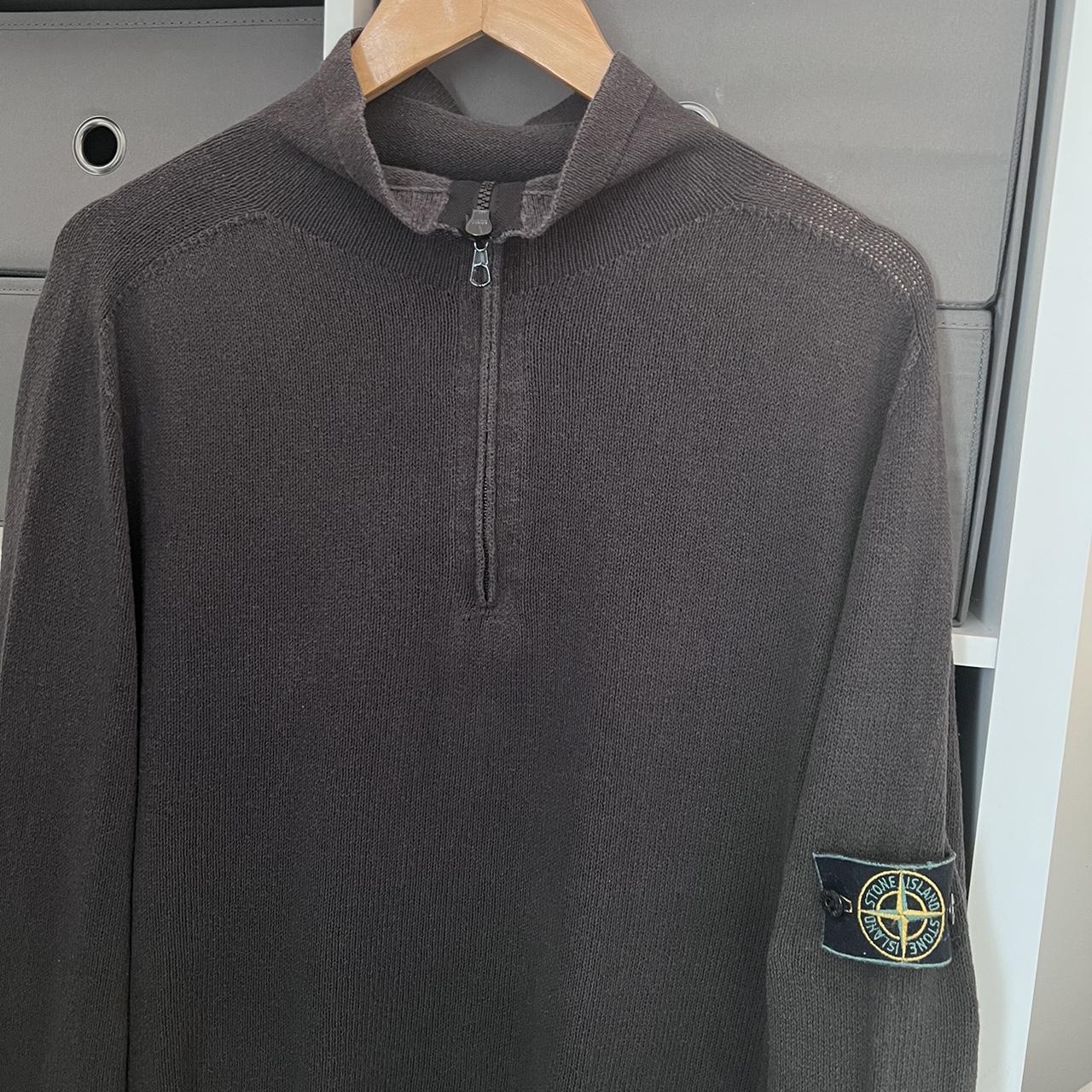 Vintage Stone Island 1/4 Zip Jumper Green Edge... - Depop