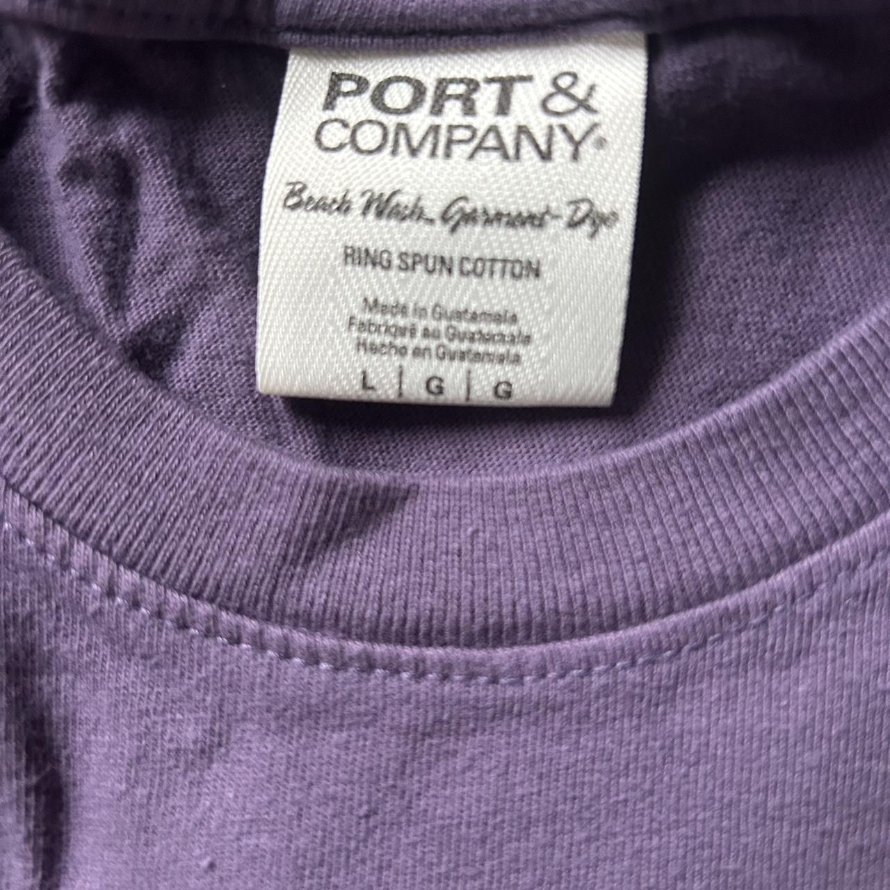 Port & Company Men's Purple and Yellow T-shirt | Depop
