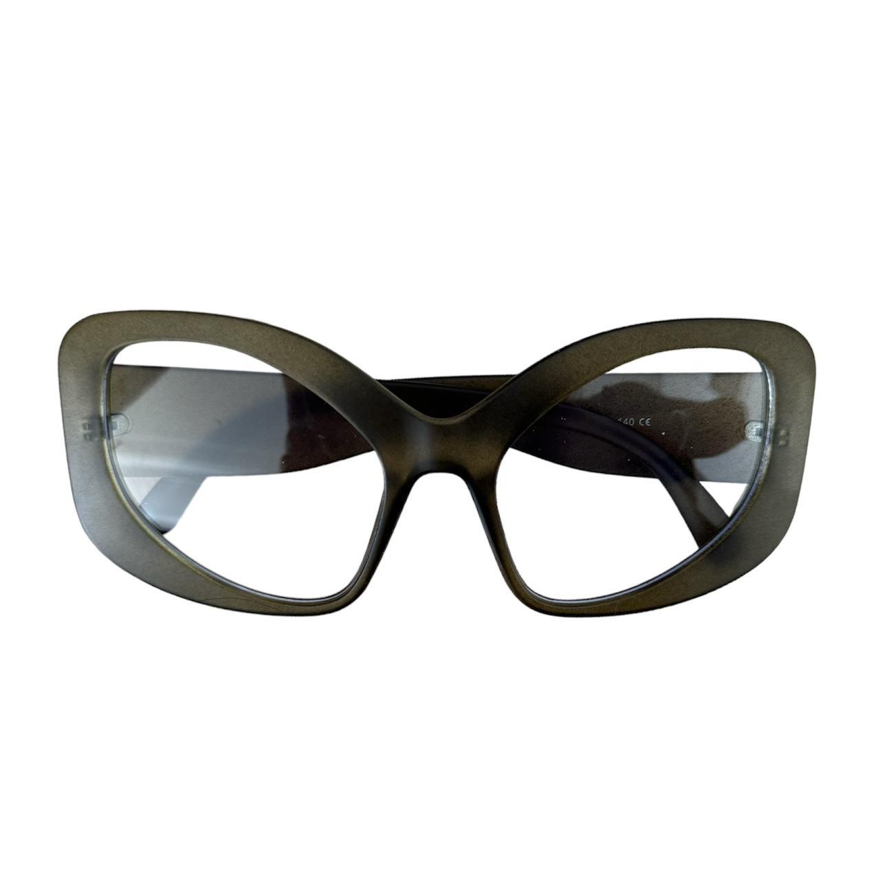 GREEN FRAME CLEAR GLASSES. - no lense in them -... - Depop