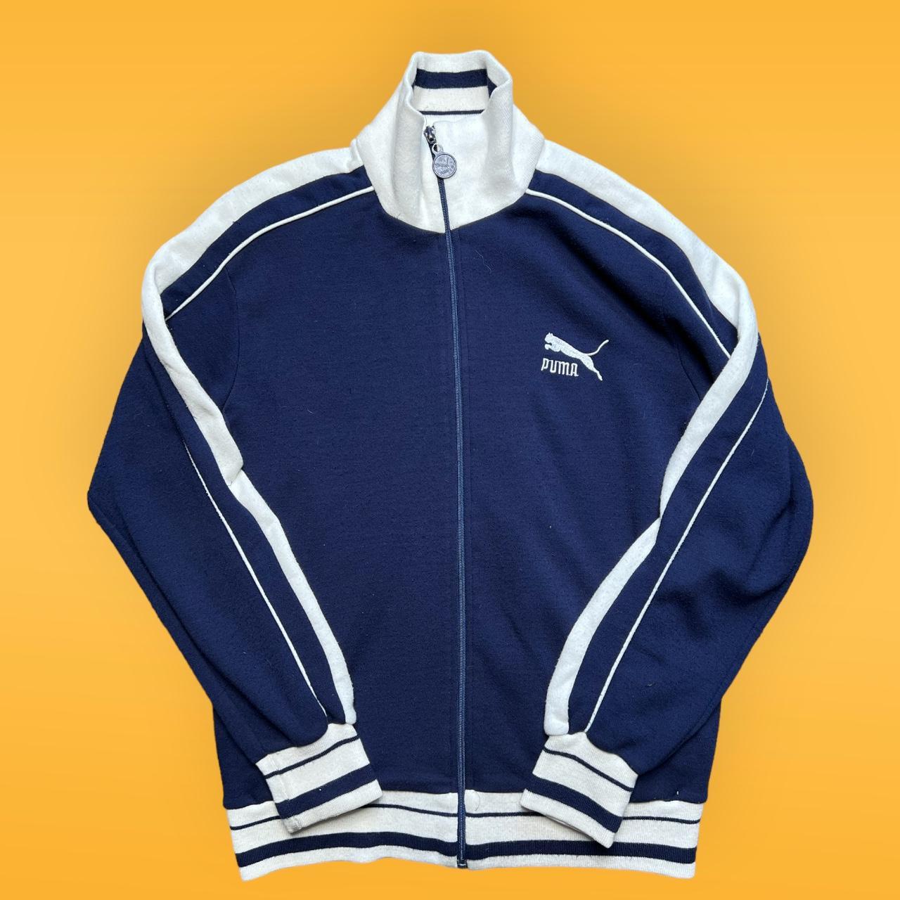 Vintage Puma Track Jacket 1980s Men’s Medium Blue... - Depop