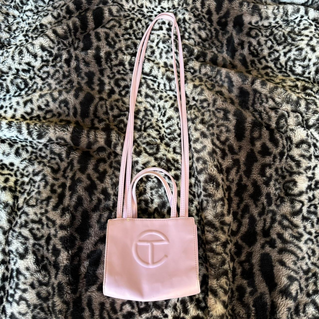 small bubblegum pink telfar crossbody bag... - Depop