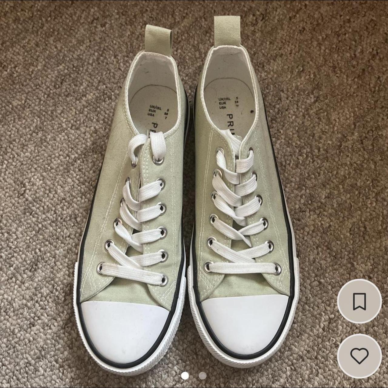 PRIMARK CONVERSE - PASTEL GREEN WORN TWICE - XMAS... - Depop