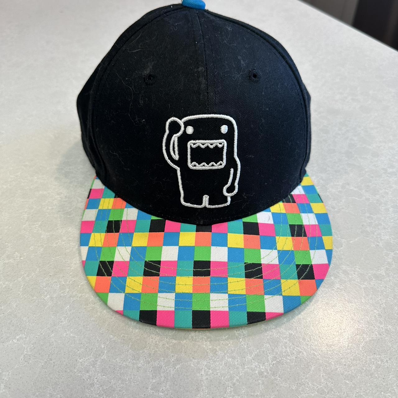 Domo rainbow checkered snapback from 2015 in really... - Depop