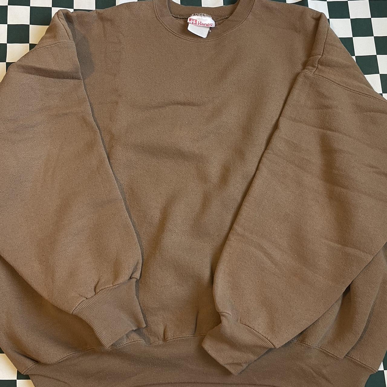 Brown vintage Hanes crewneck sweatshirt. XL, Could... - Depop