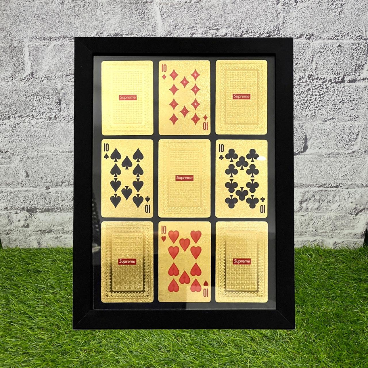 Supreme Gold 10s Playing Cards Framed These are... - Depop
