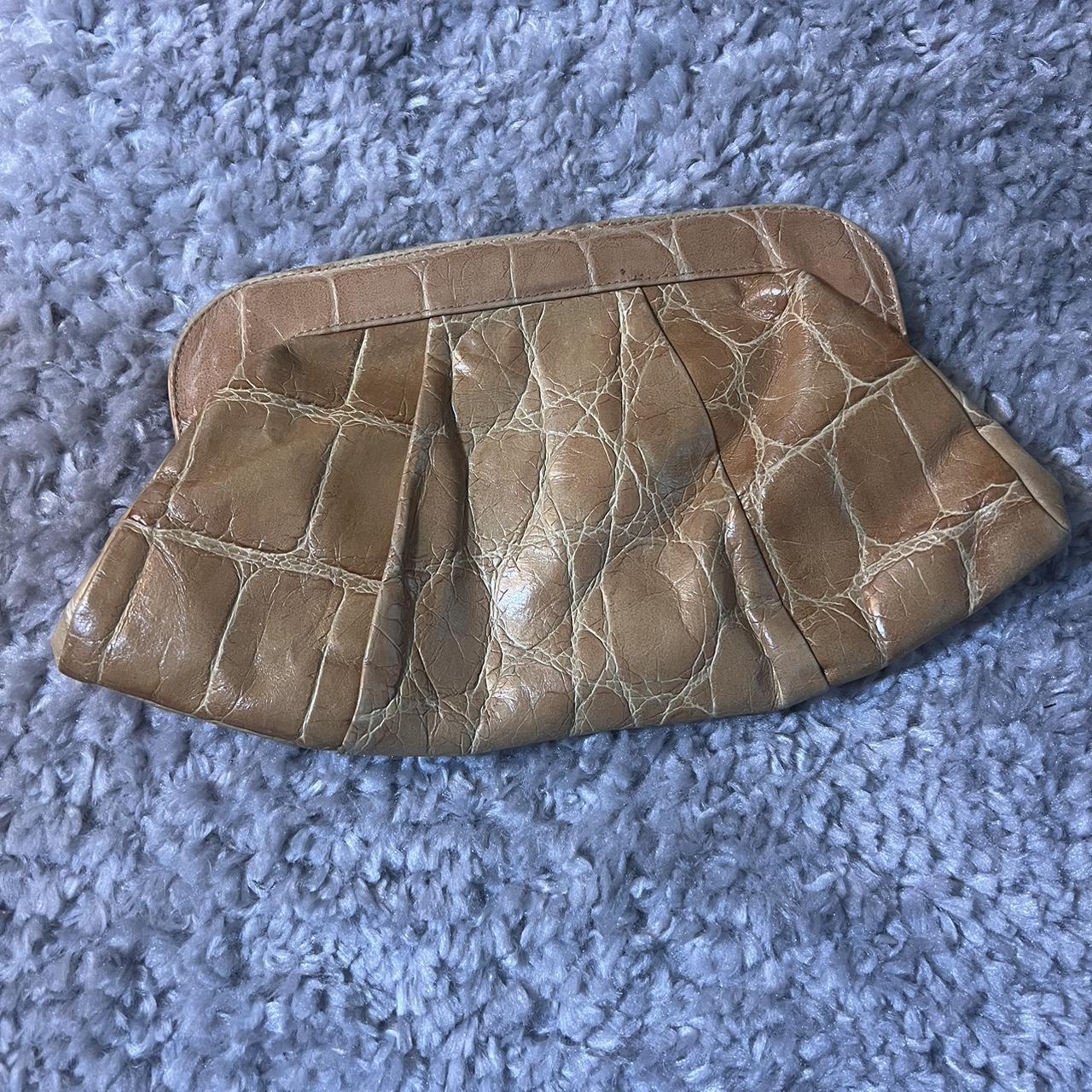 Lauren Merkin tan leather clutch bag #leatherclutch... - Depop