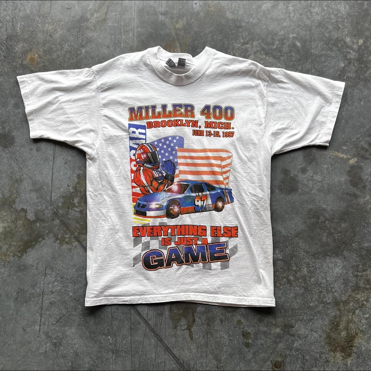 Vintage Nascar Miller 400 Racing Racecar Liquid Blue... - Depop