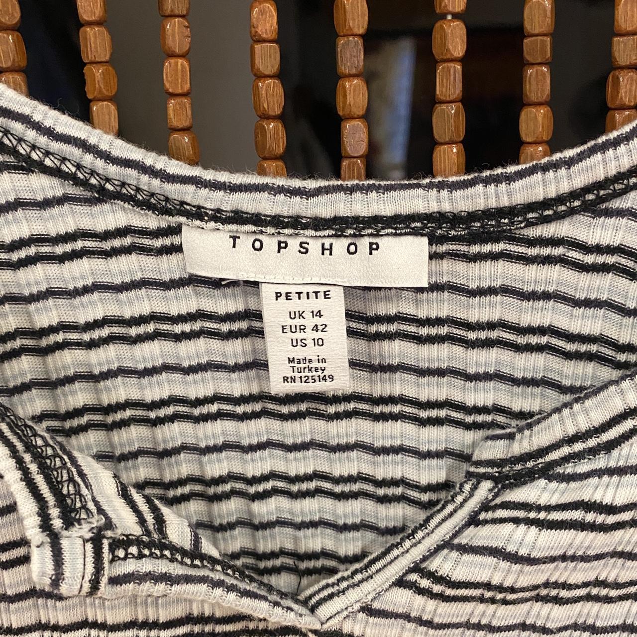 Topshop Women's White and Blue Vest | Depop