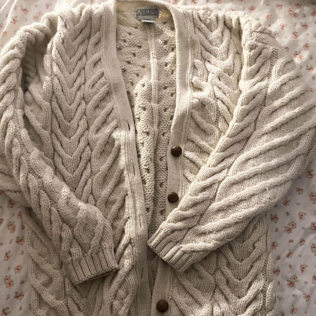 long oversized knitted cream cardigan #rorygilmore... - Depop