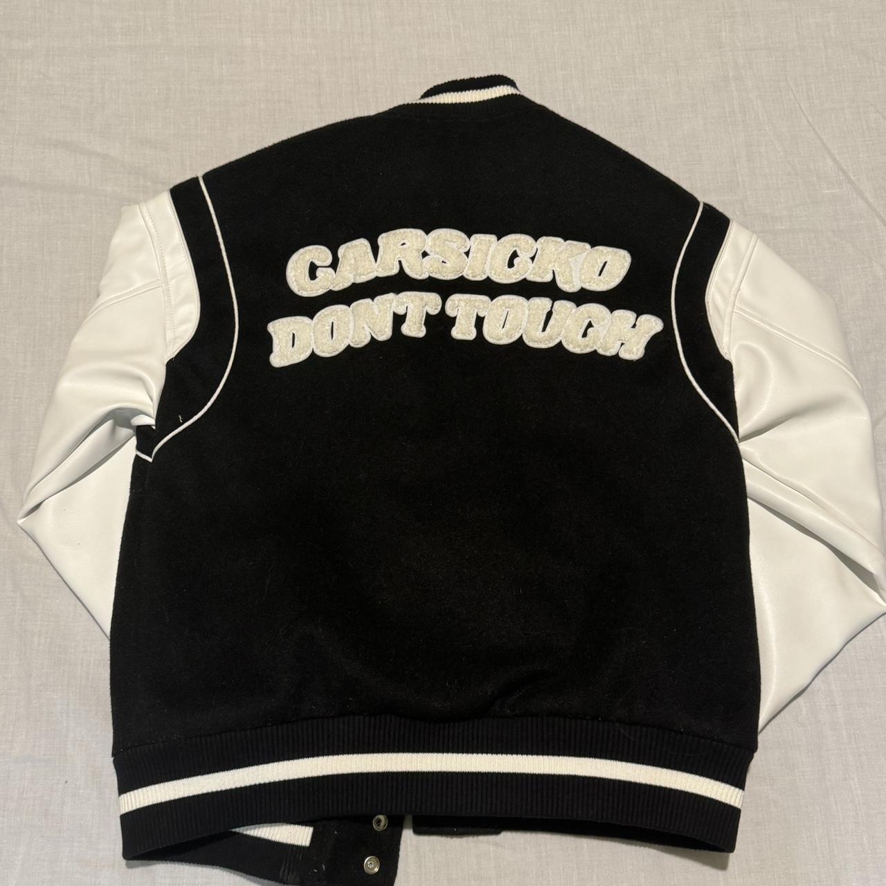 Carsicko black and white varsity jacket Size: xs... - Depop