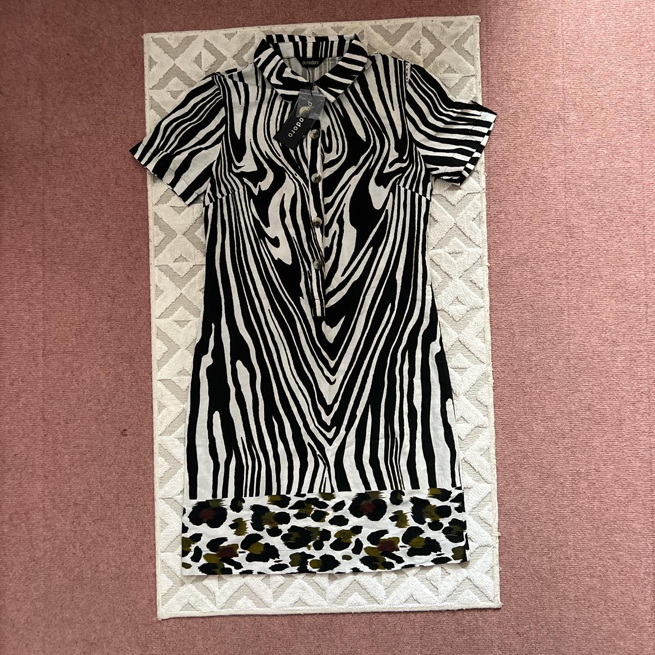 Pomodoro linen animal print dress • size 10 • brand... - Depop