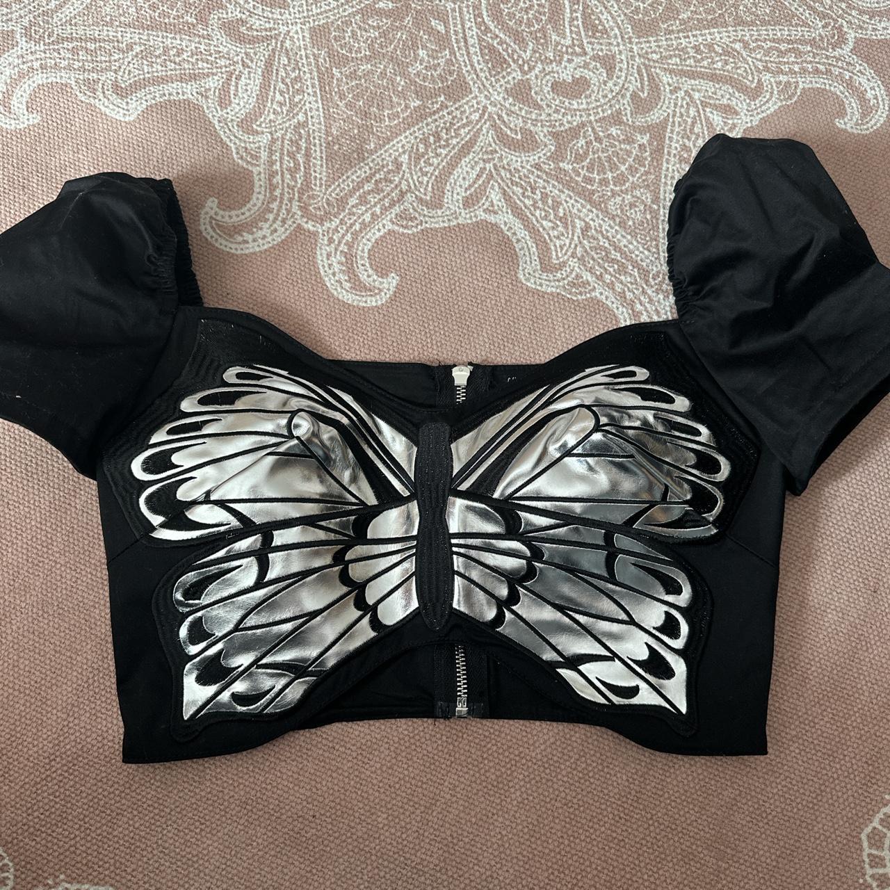 Dolls Kill Women's Black Crop-top | Depop