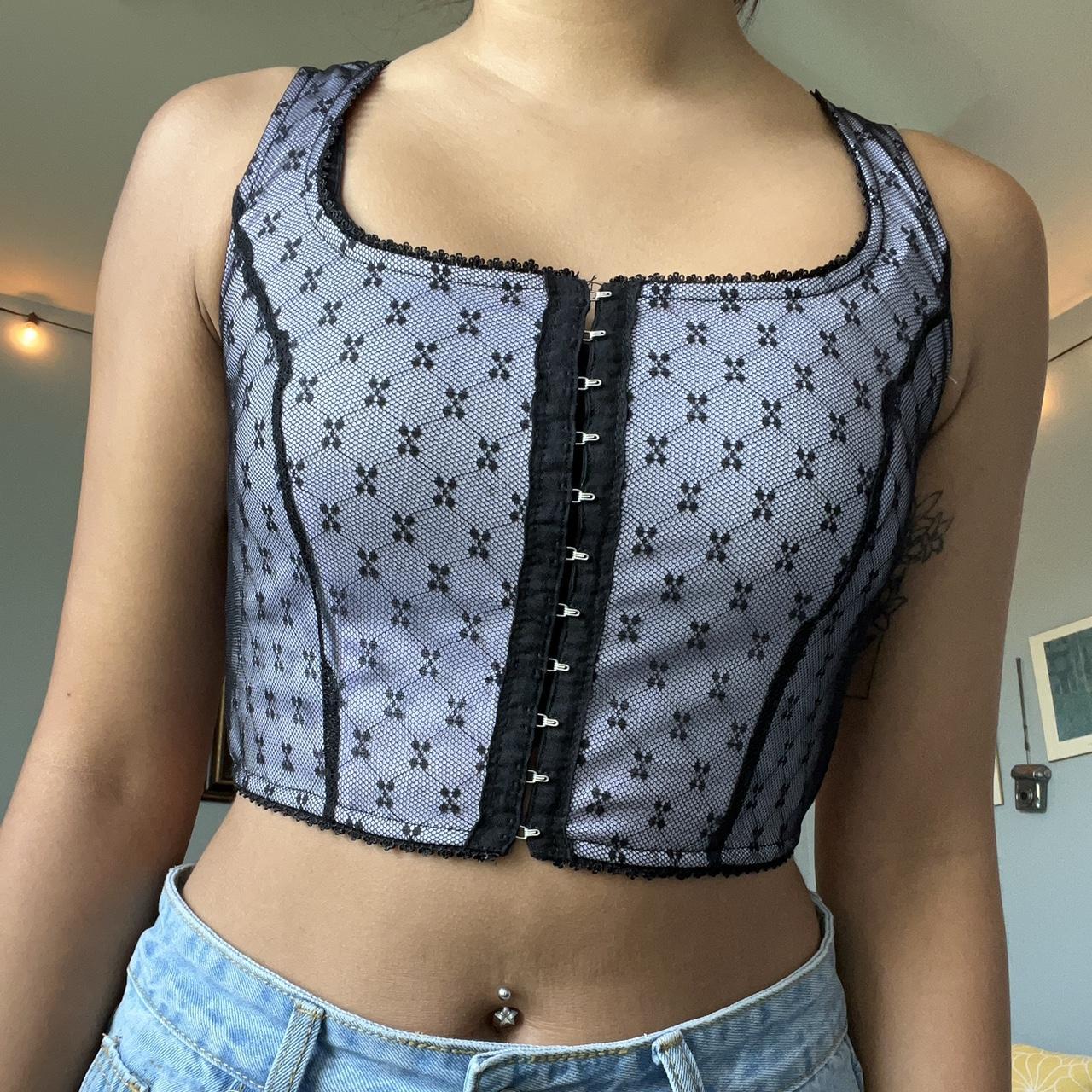 unif dupe purple lace corset top #corset #lace - Depop