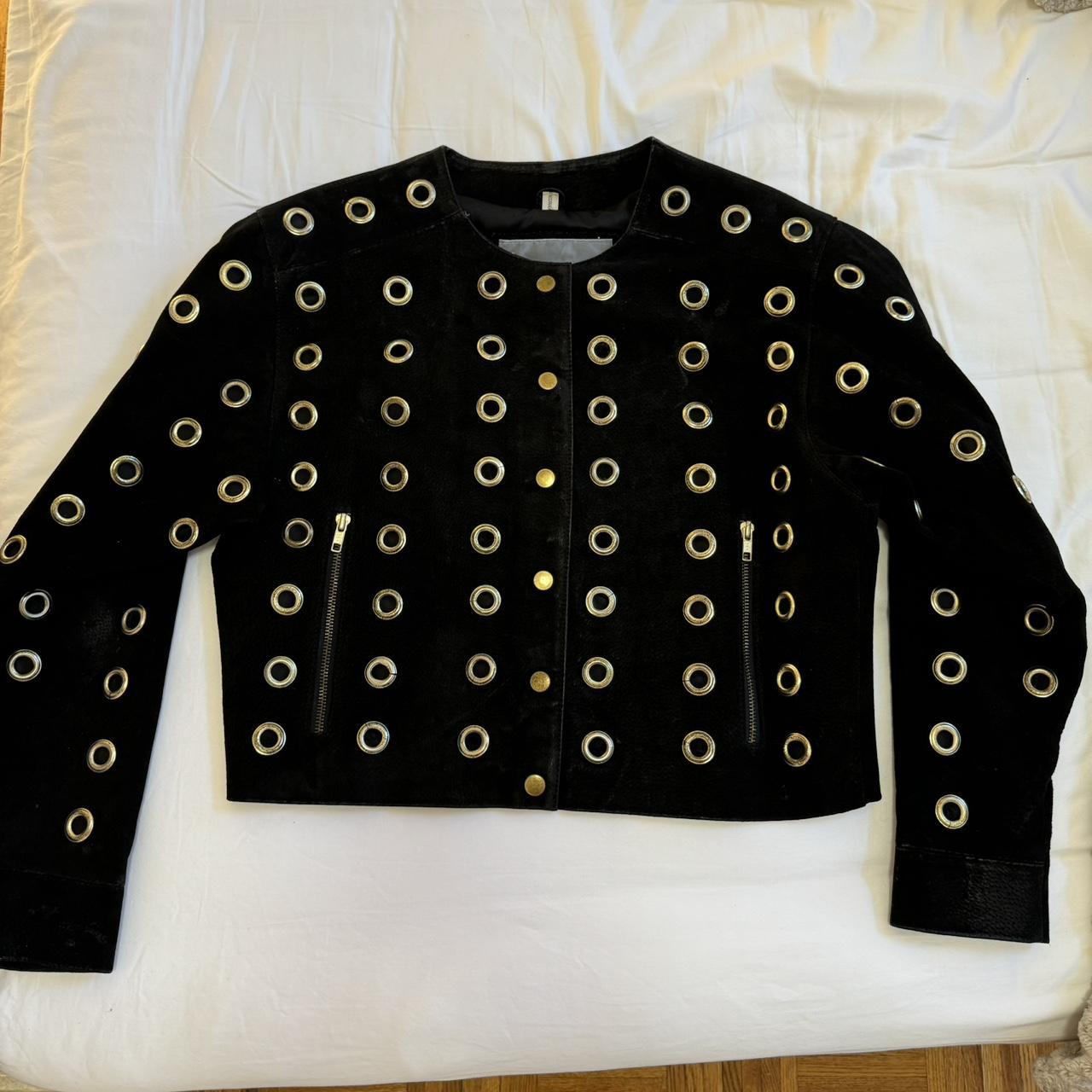 Vintage grommet jacket by Accent On You size M and... - Depop