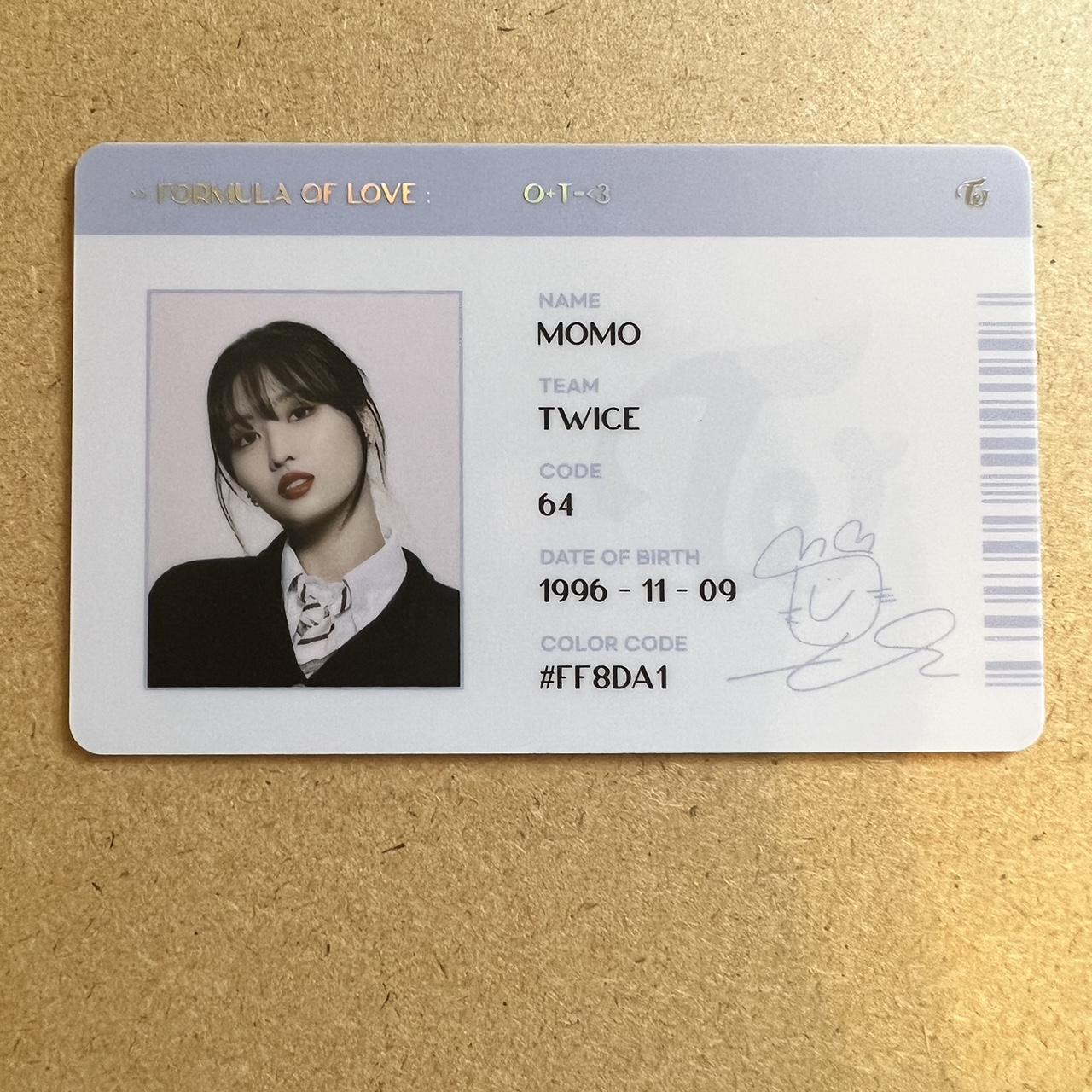 Momo ID card from Formula of Love album WTS... - Depop