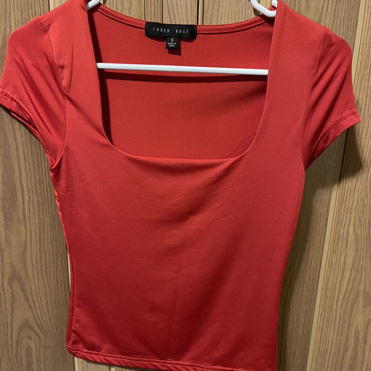 Red elevated basic top. Never worn but without tags!... - Depop