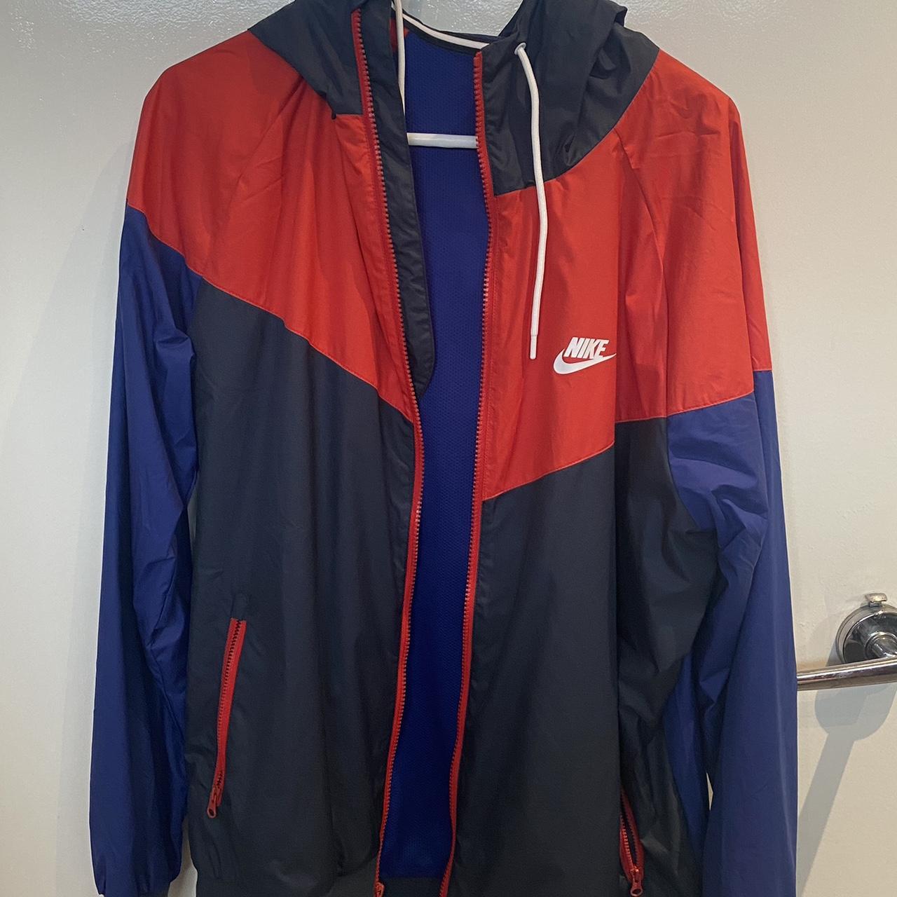Nike Men's Blue and Red Jacket | Depop