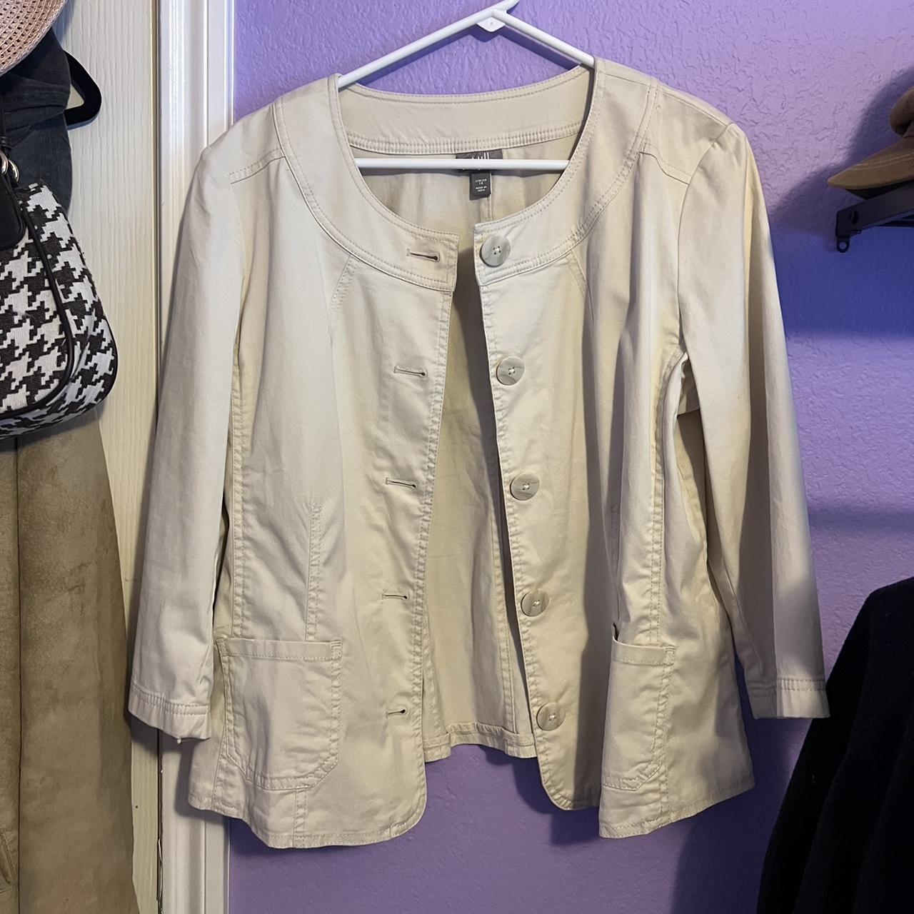 J Jill cream jacket Size 14, fits like a large... - Depop