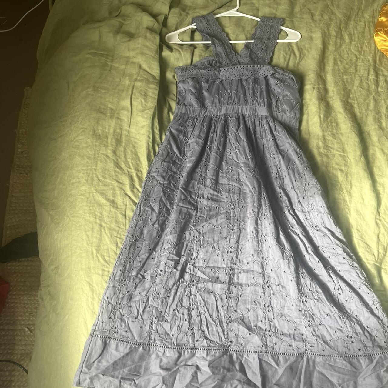 Abercrombie and Fitch eyelet grayish periwinkle... - Depop