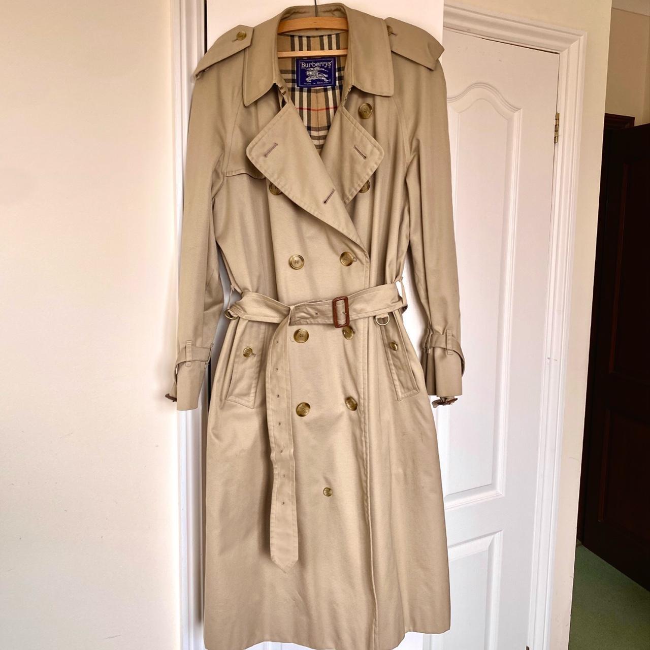 Authentic vintage Burberry beige (honey) trench... - Depop