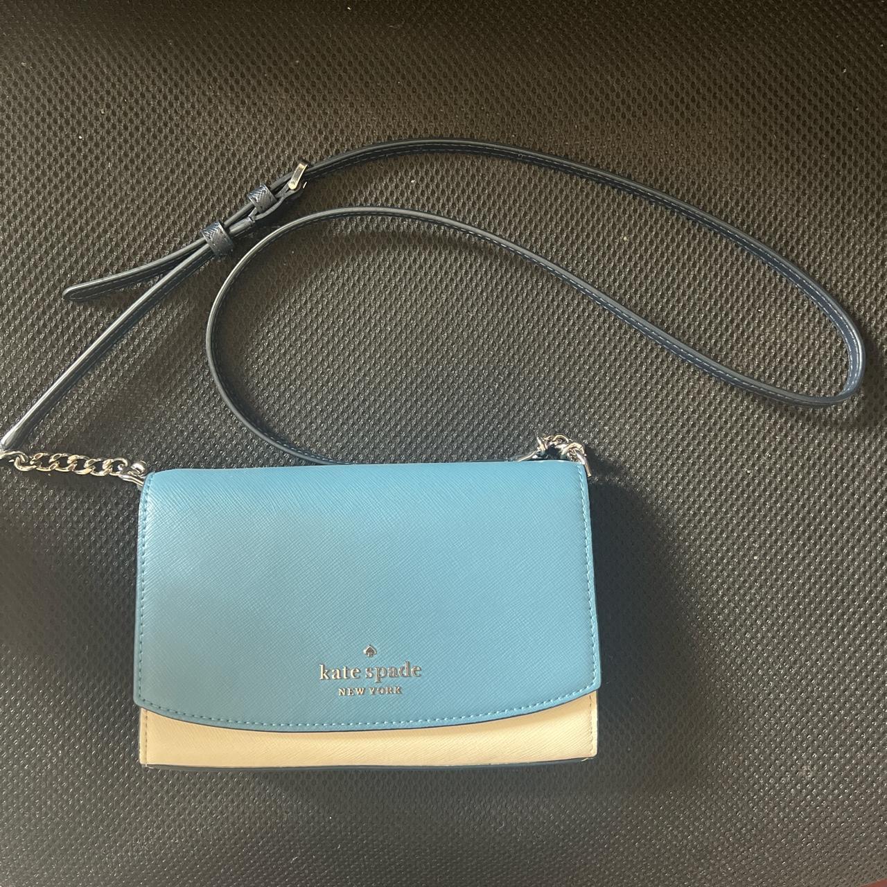 blue/white kate spade mini crossbody with many... - Depop