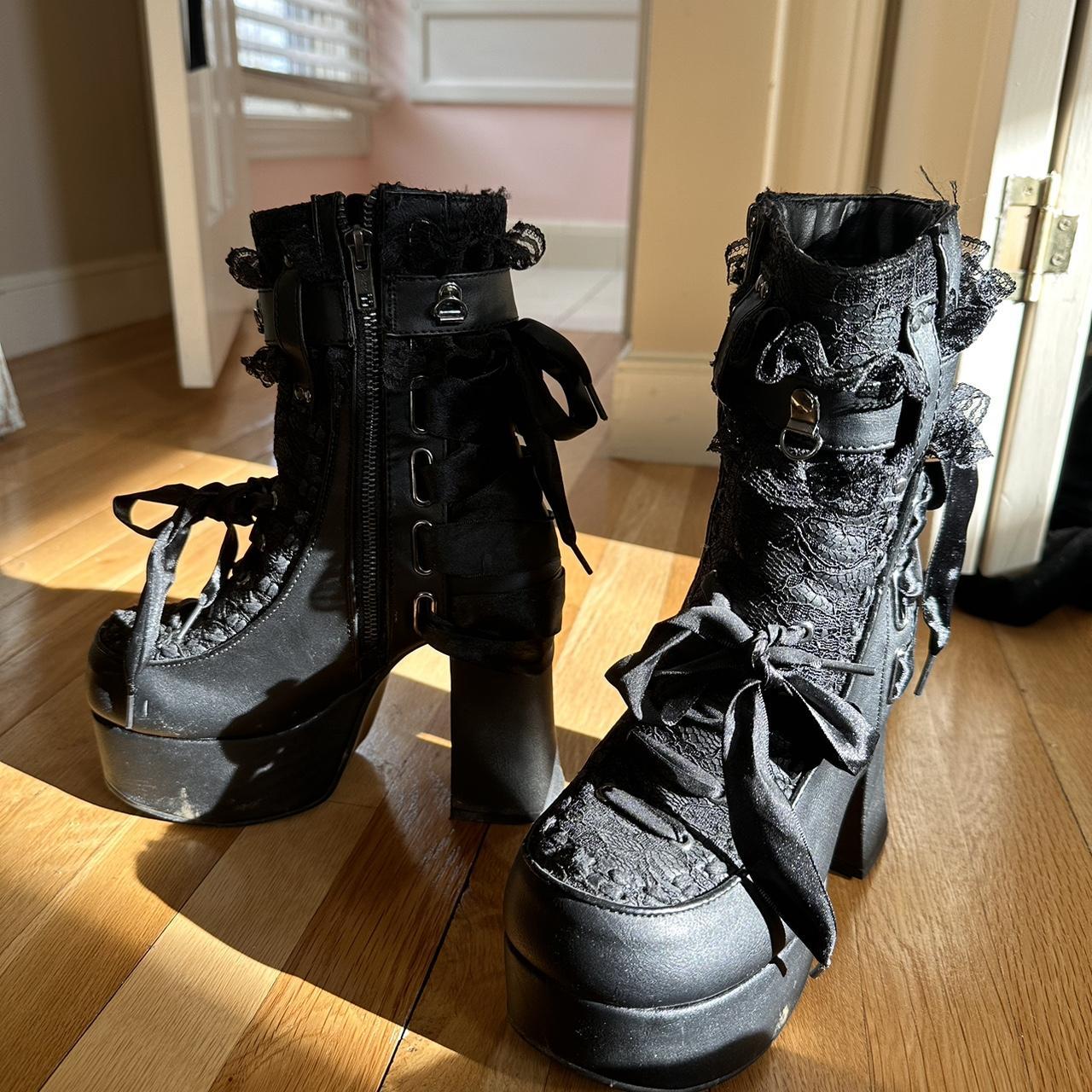 DEMONIA Charade-110 boots in black - size... - Depop