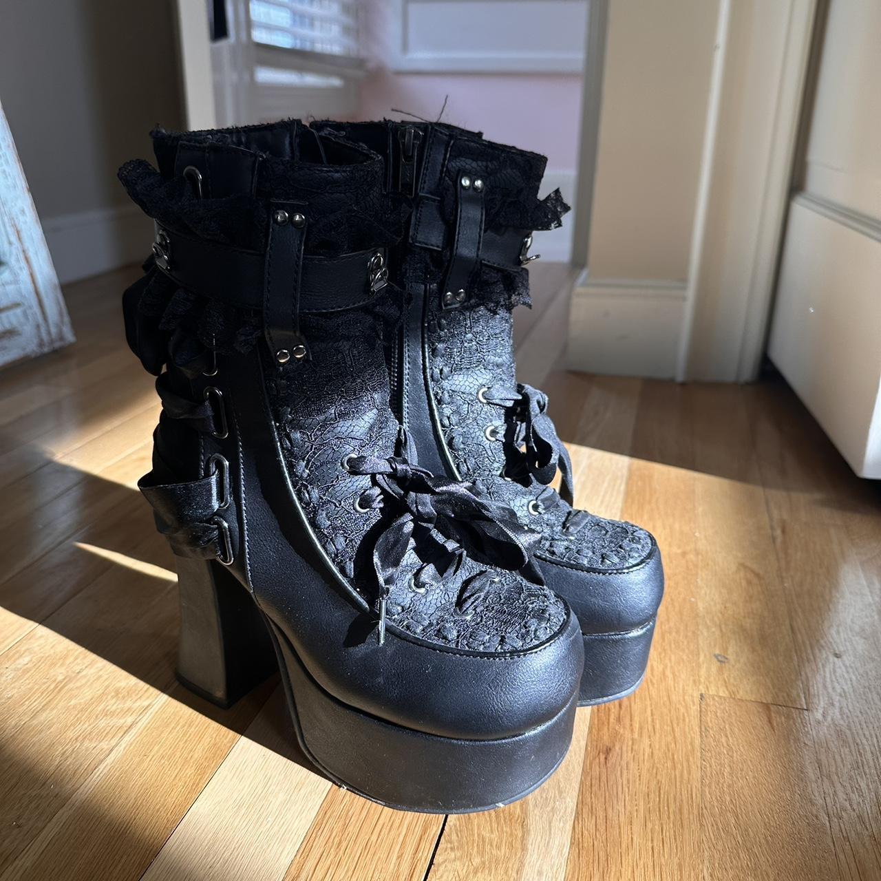 DEMONIA Charade-110 boots in black - size... - Depop