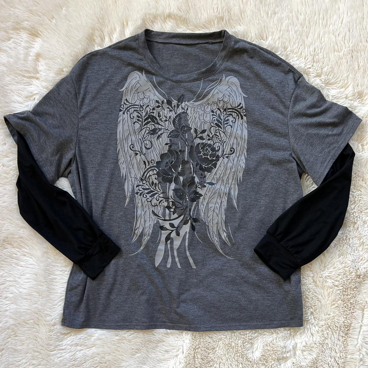 cyber y2k long sleeve tee shirt - in perfect... - Depop