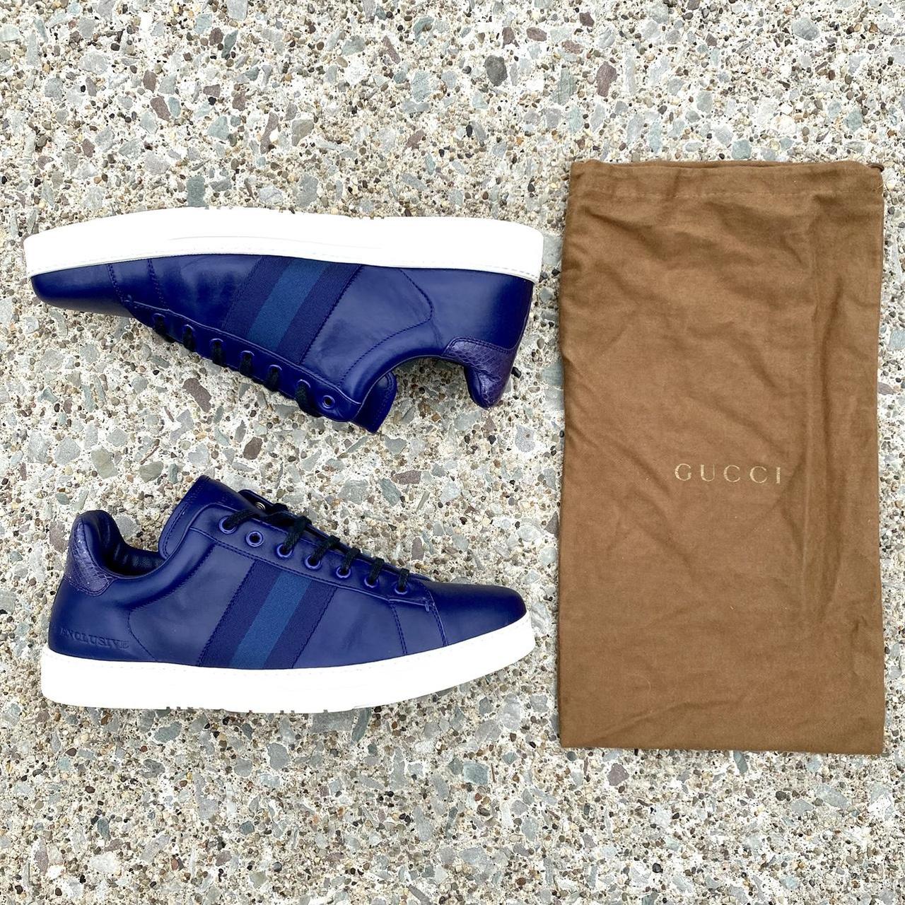 Gucci Men's Blue and Purple Trainers | Depop