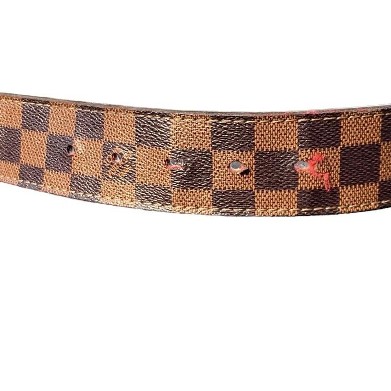 Louis Vuitton LV Checkerboard Belt Brown Paris... | Depop