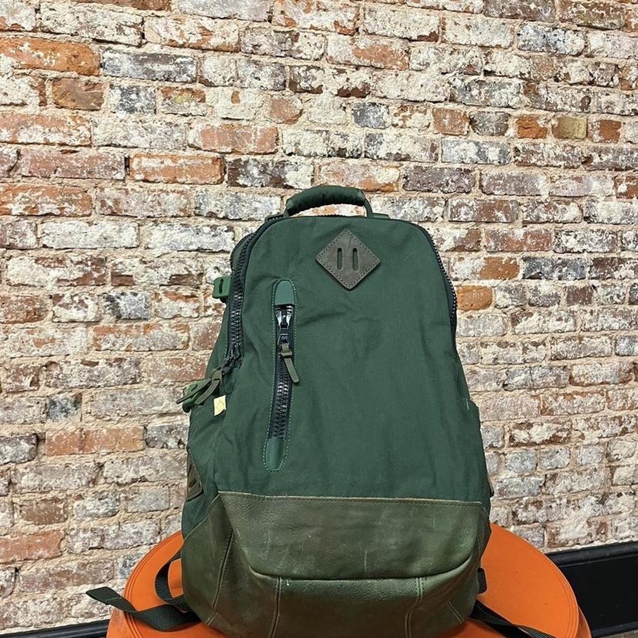 Rare Visvim Green Corduroy Backpack Super thick back... | Depop