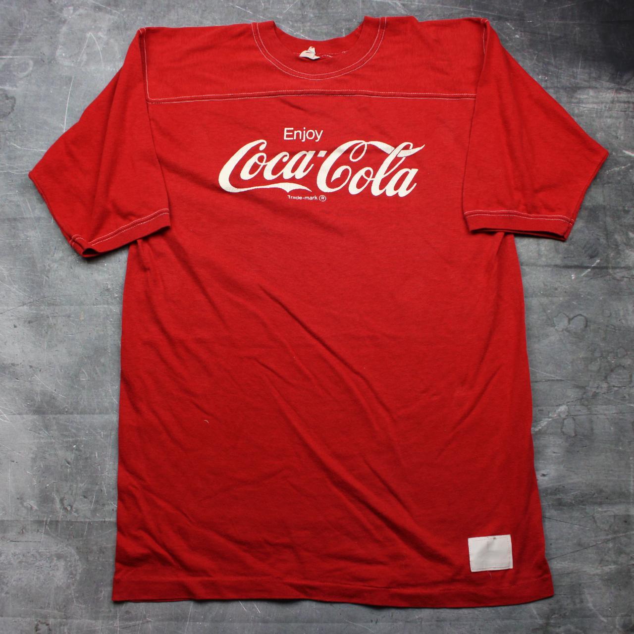 Vintage 80s coca cola shirt MEASUREMENTS: CHEST: 19... - Depop
