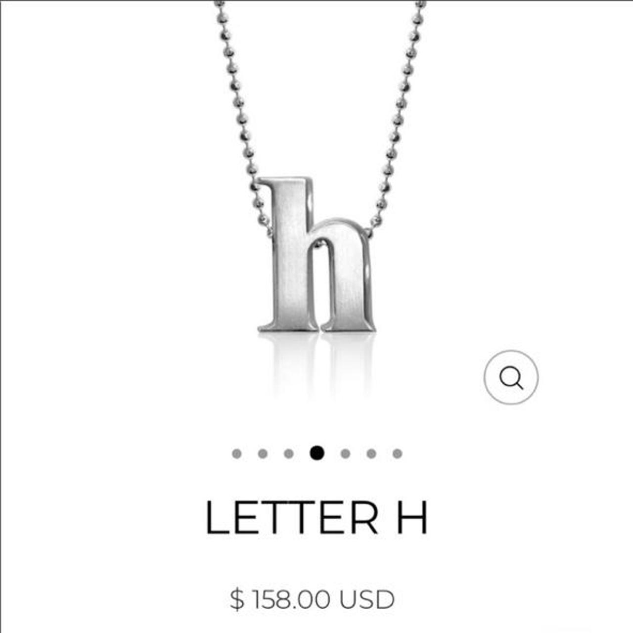Alex Woo silver lowercase h necklace. 16in chain.... - Depop