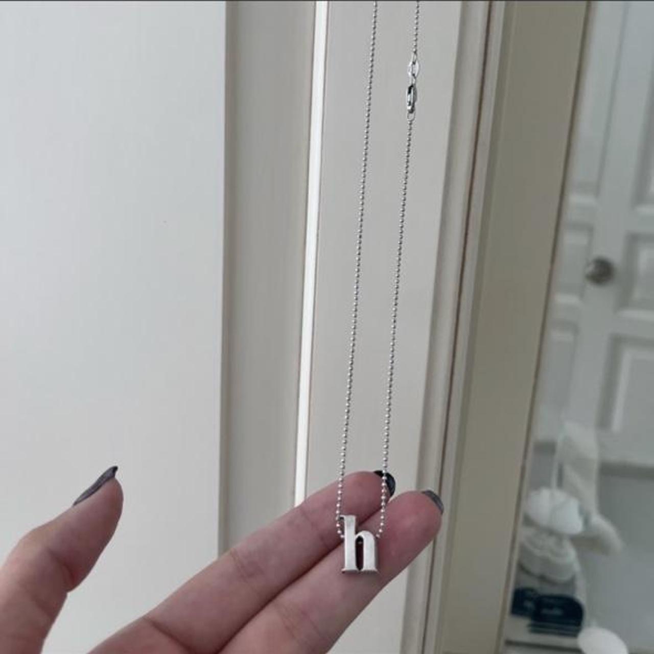 Alex Woo silver lowercase h necklace. 16in chain.... - Depop