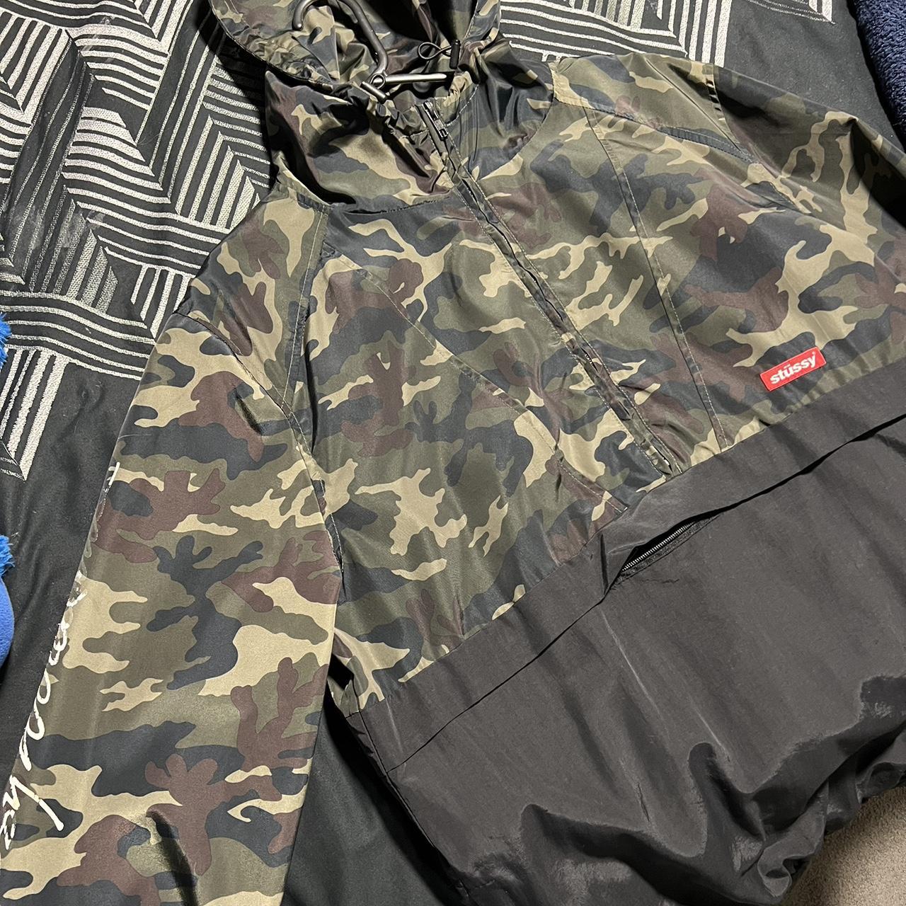 stüssy camo windbreaker, size large, in good... - Depop