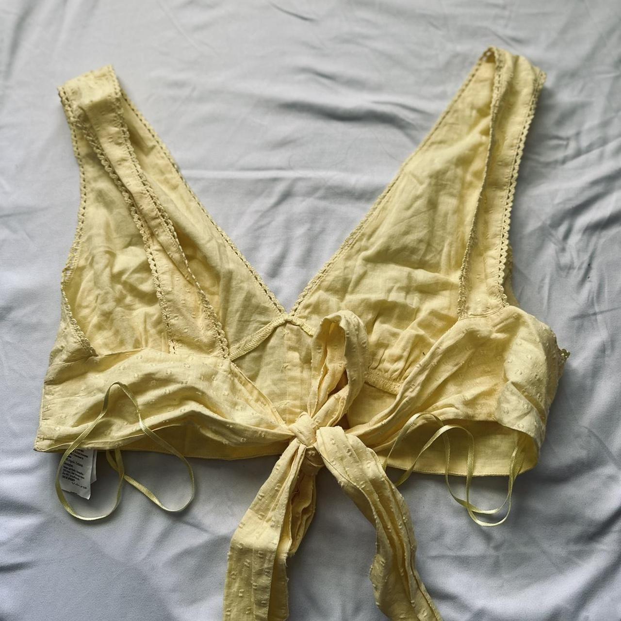 cottage core yellow top (extremely cute for spring... - Depop