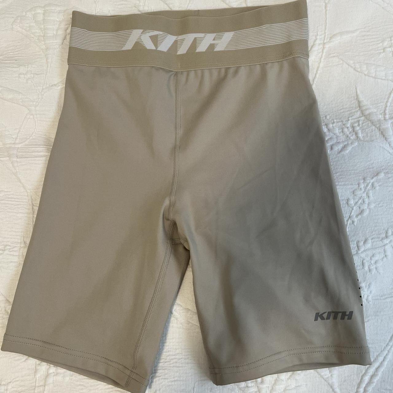 Selling KITH beige biker shorts! Brand new without... - Depop