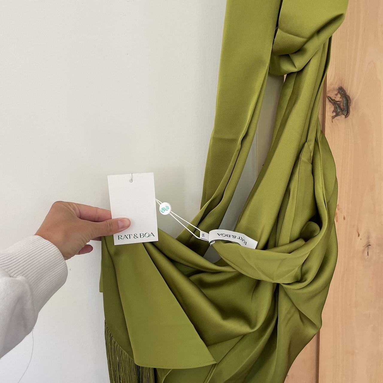 Rat and Boa silk Dress Green size XS Brand new... - Depop