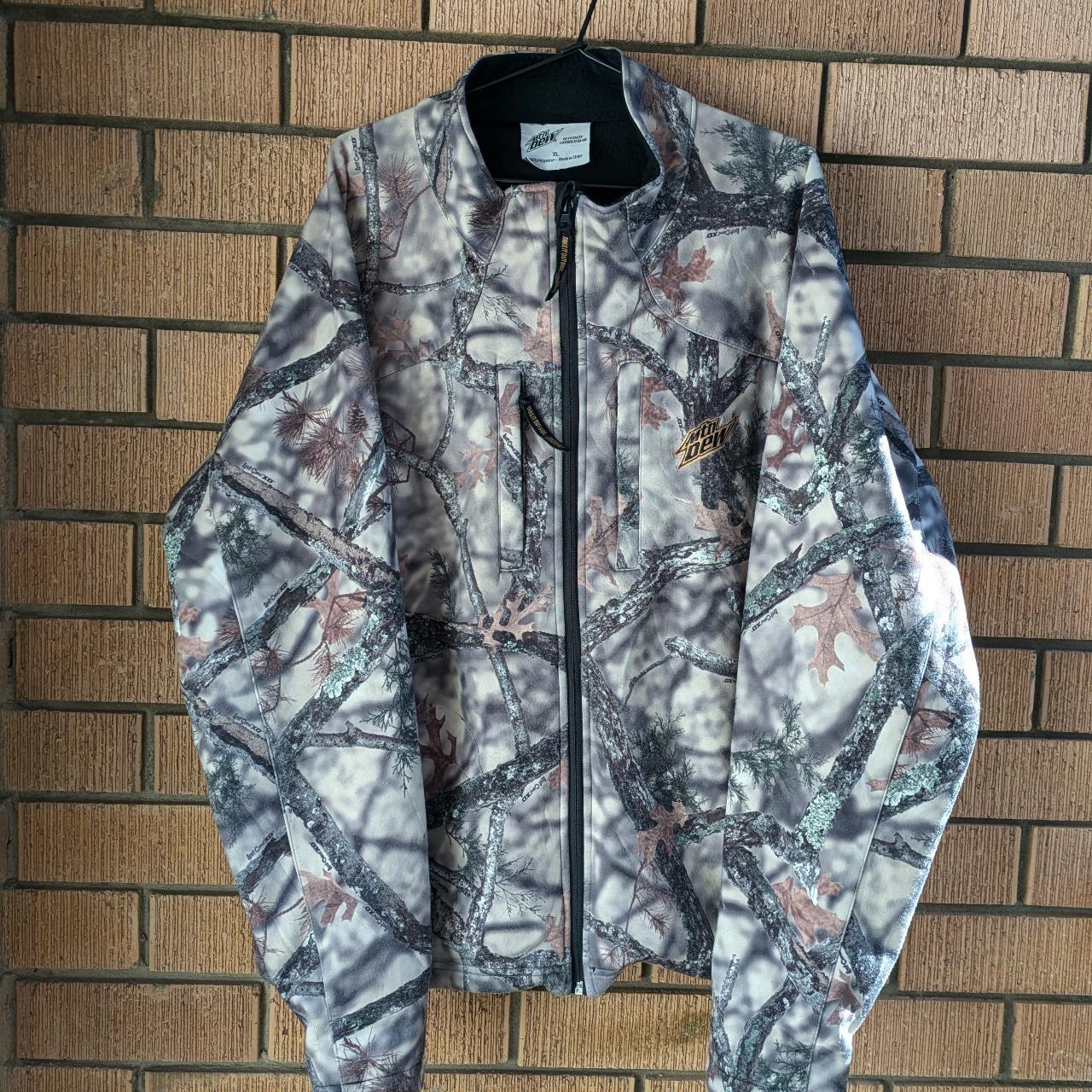greyish green, Mountain Dew branded real tree camo... - Depop