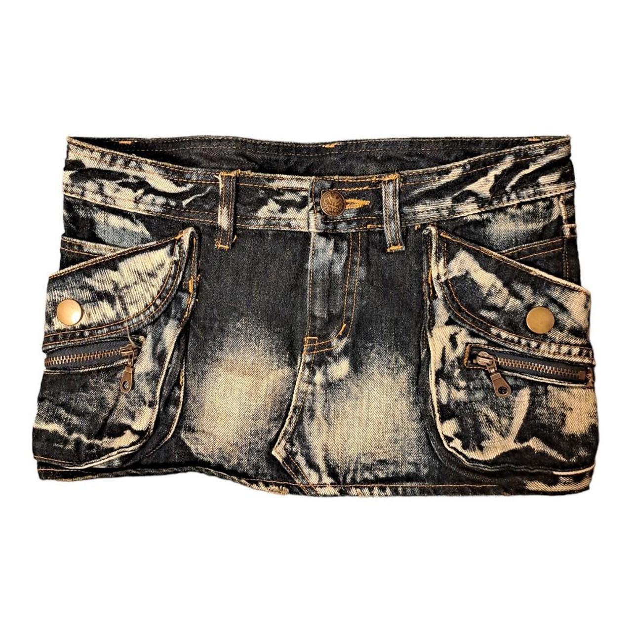 Japanese gyaru grungey low rise micro mini. Acid... - Depop