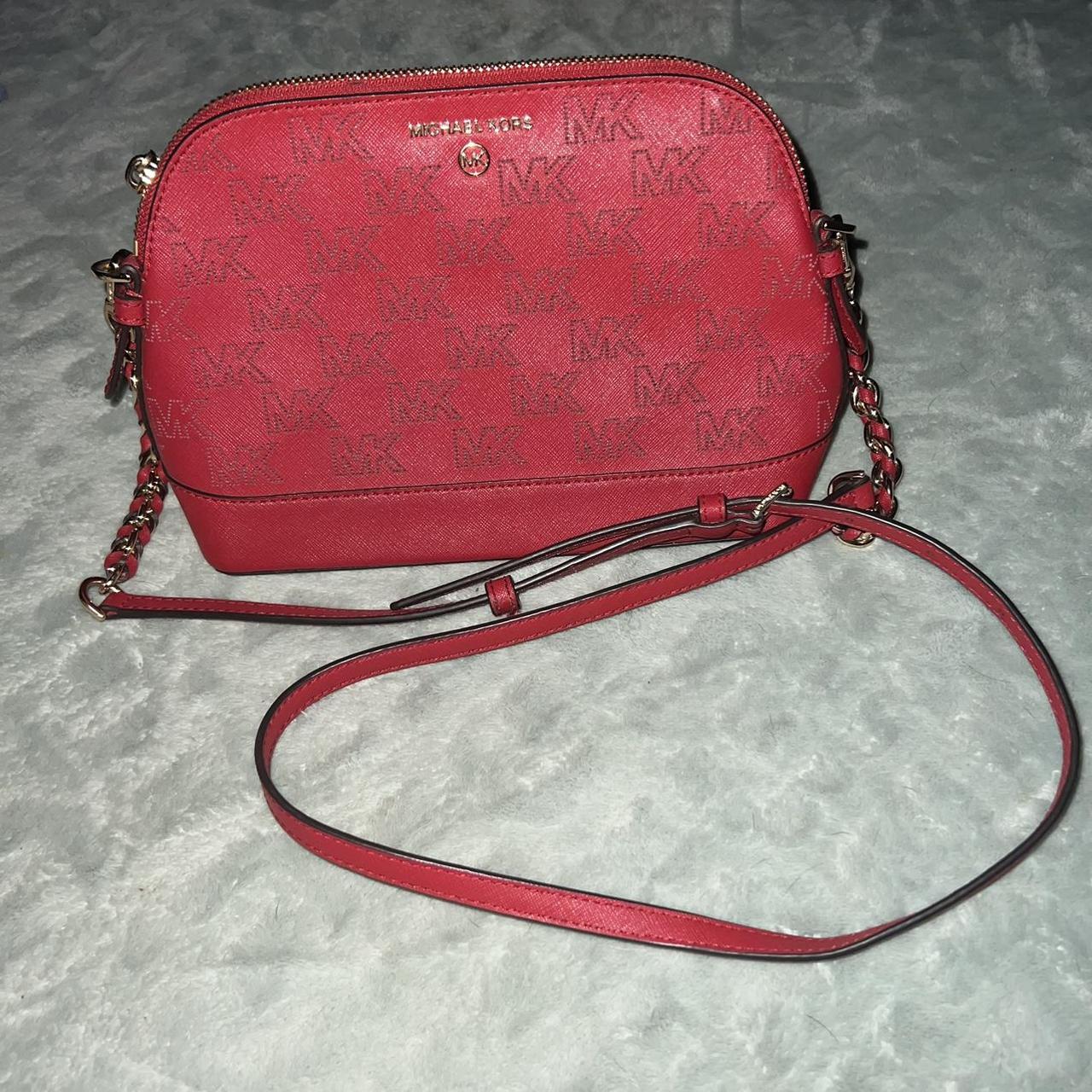 michael kors red cross body bag #michaelkors... - Depop