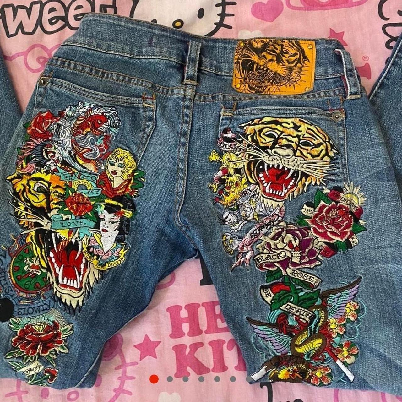 Ed Hardy Jeans Low Rise Skinny Jeans Great... - Depop